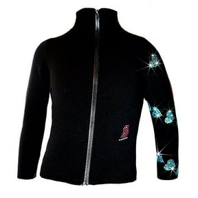 Ice Skating Jacket with Neon Rhinestuds "Pair of skates" applique ...