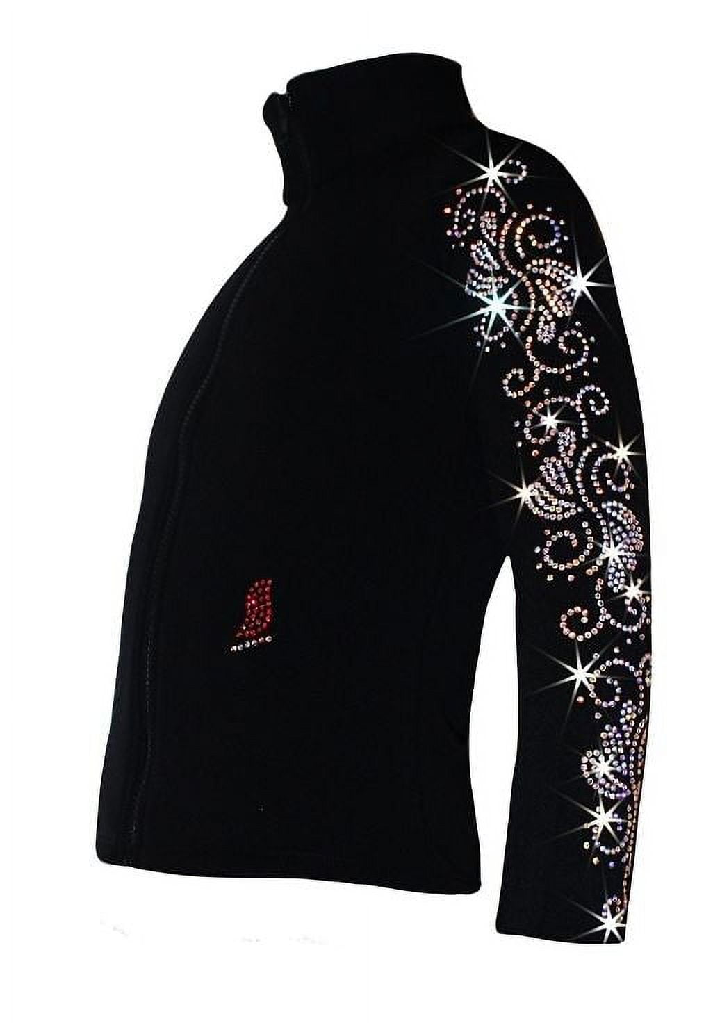 Ice Skating Jacket with "Crystals Swirls" Rhinestones Design - Walmart.com