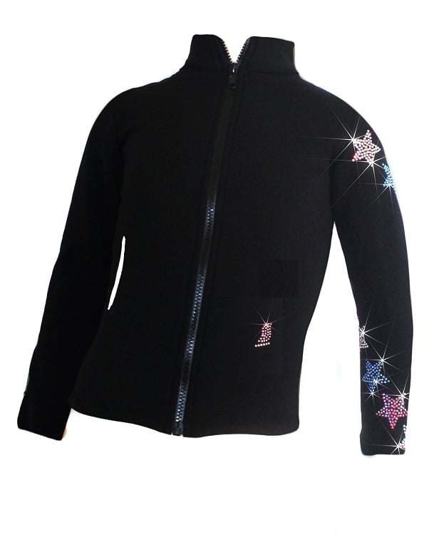 Ice Skating Jacket with "USA Siral Stars" Rhinestuds Design - Walmart.com