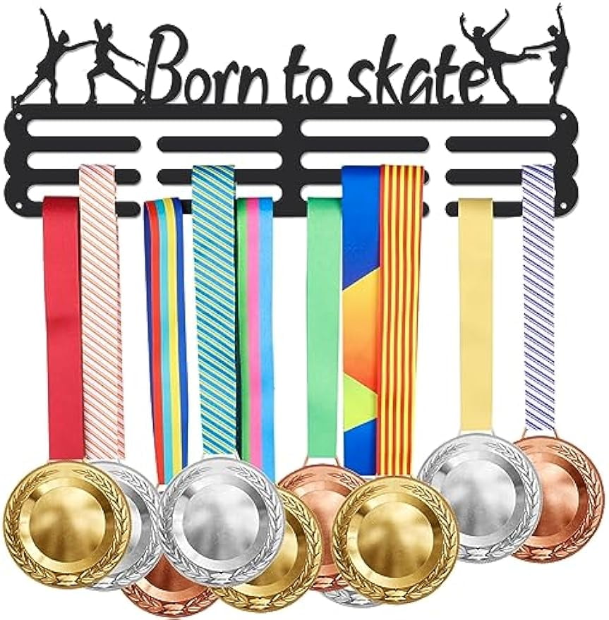 Ice Skating Medal Holder Display Basketball Trophy Hanger Rack Born to ...