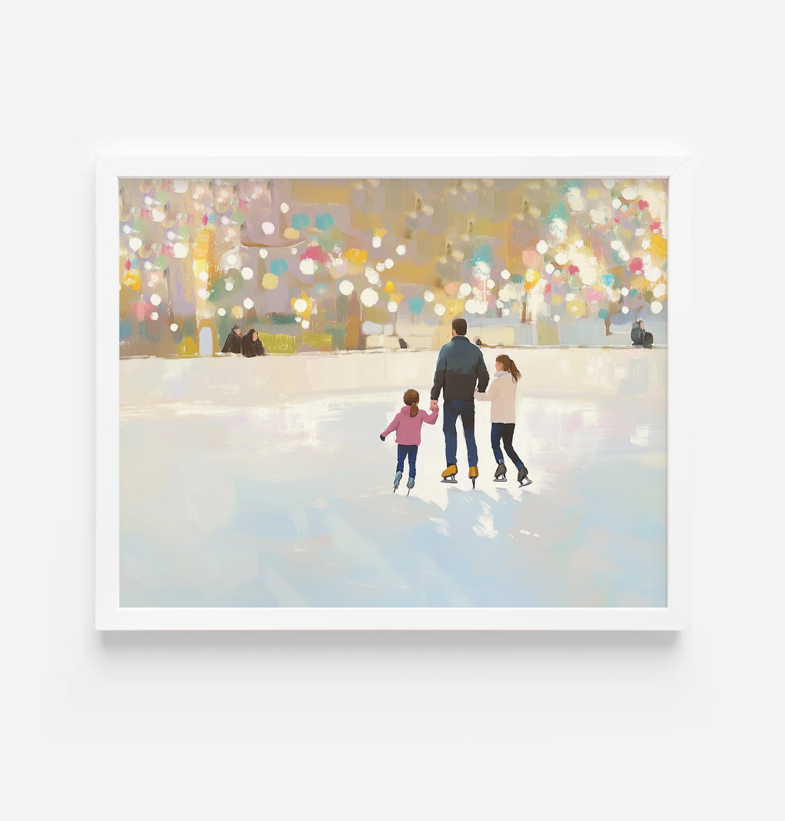 Ice Skating Poster Whimsical Winter Wonderland Art, Unframed Poster ...