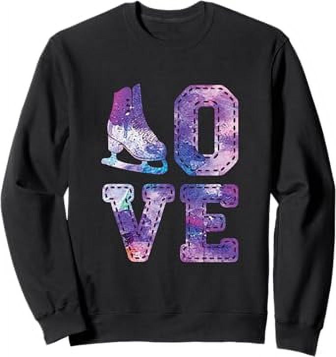 Ice Skating Top For Girls Women Who Love Figure Skating Fun Sweatshirt ...