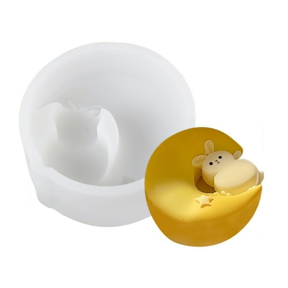 Ice Skin Mooncakes Mold Creative Moon Rabbits Shaped Pastries Mould ...