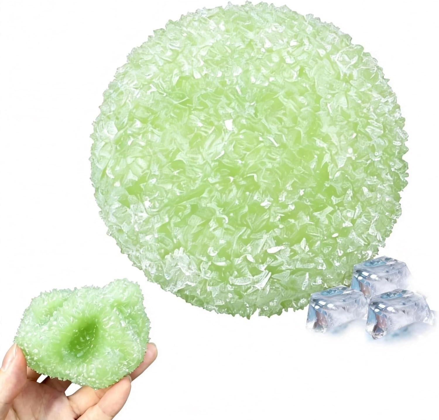 Ice Skin Squish Toys, Green Crunchy Stress Ball, Non-Sticky Slow Rising ...
