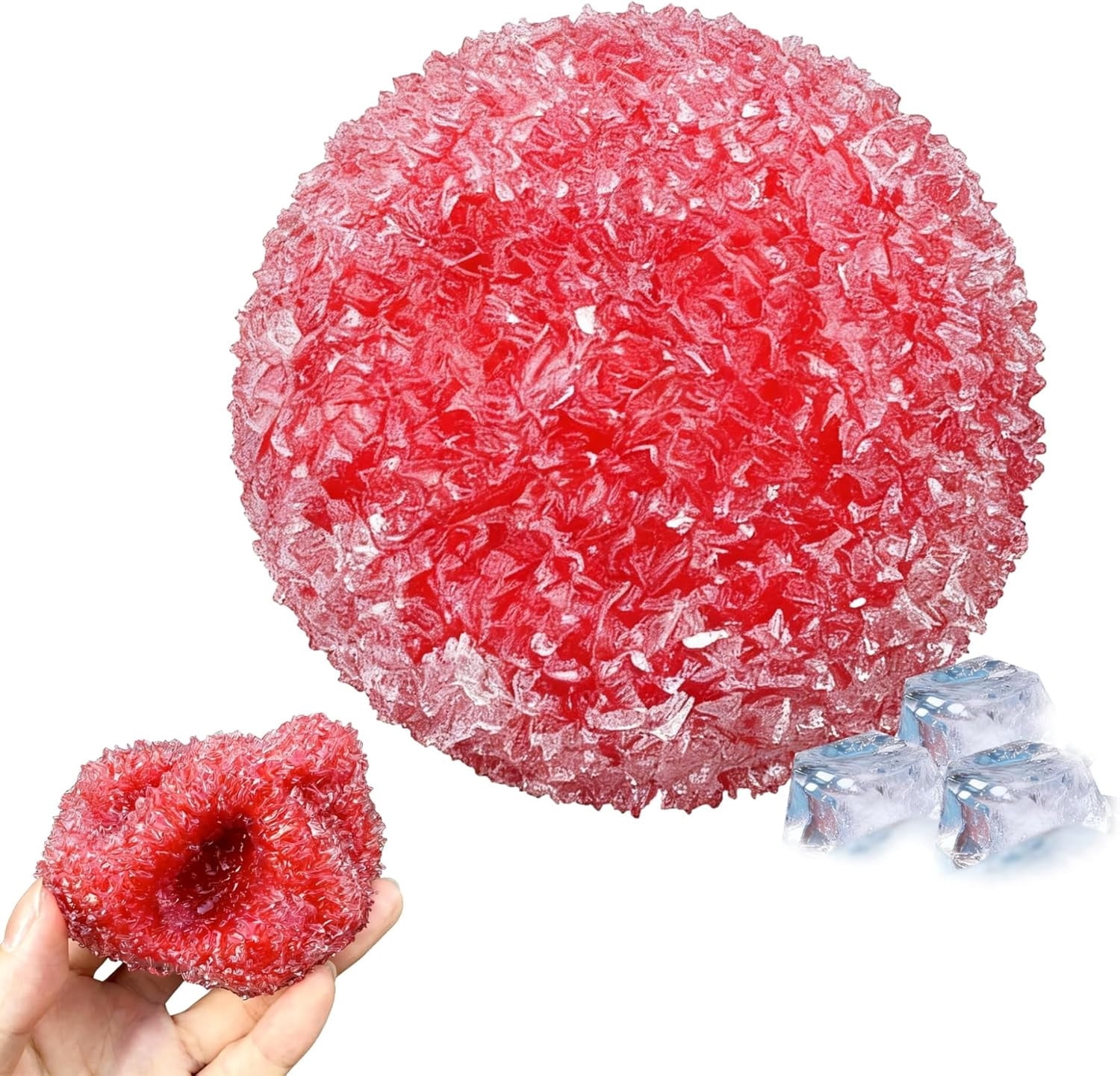 Ice Skin Squish Toys, Red Crunchy Stress Ball, Non-Sticky Slow Rising ...
