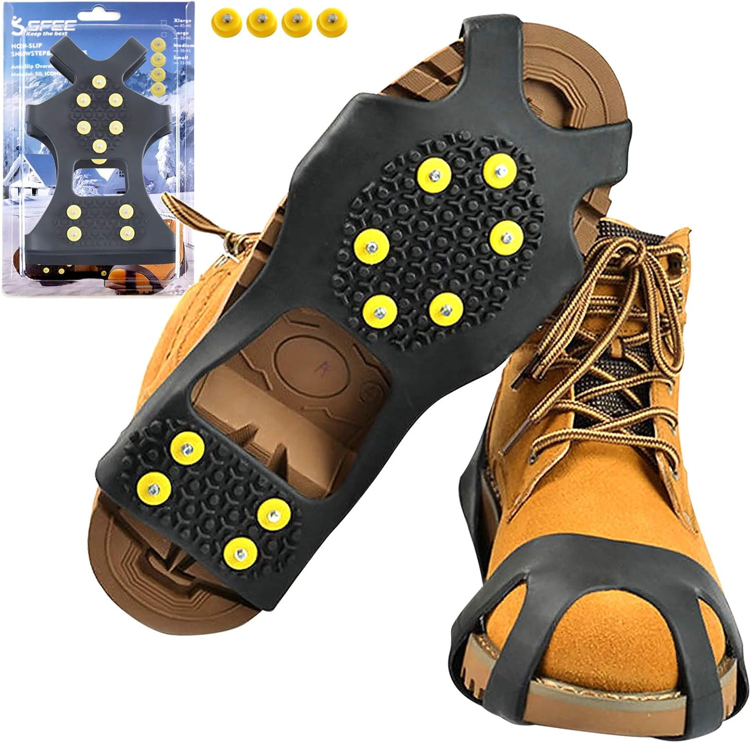 Ice Snow Cleats for Shoes and Boots,Snow Walk Traction Cleats Crampons ...