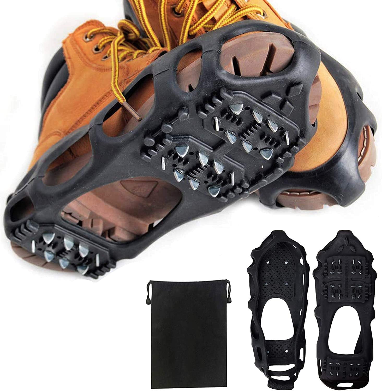 Winter Ice Snow Cleats for Shoes/Boots, 24-Teeth Anti-Slip Traction ...