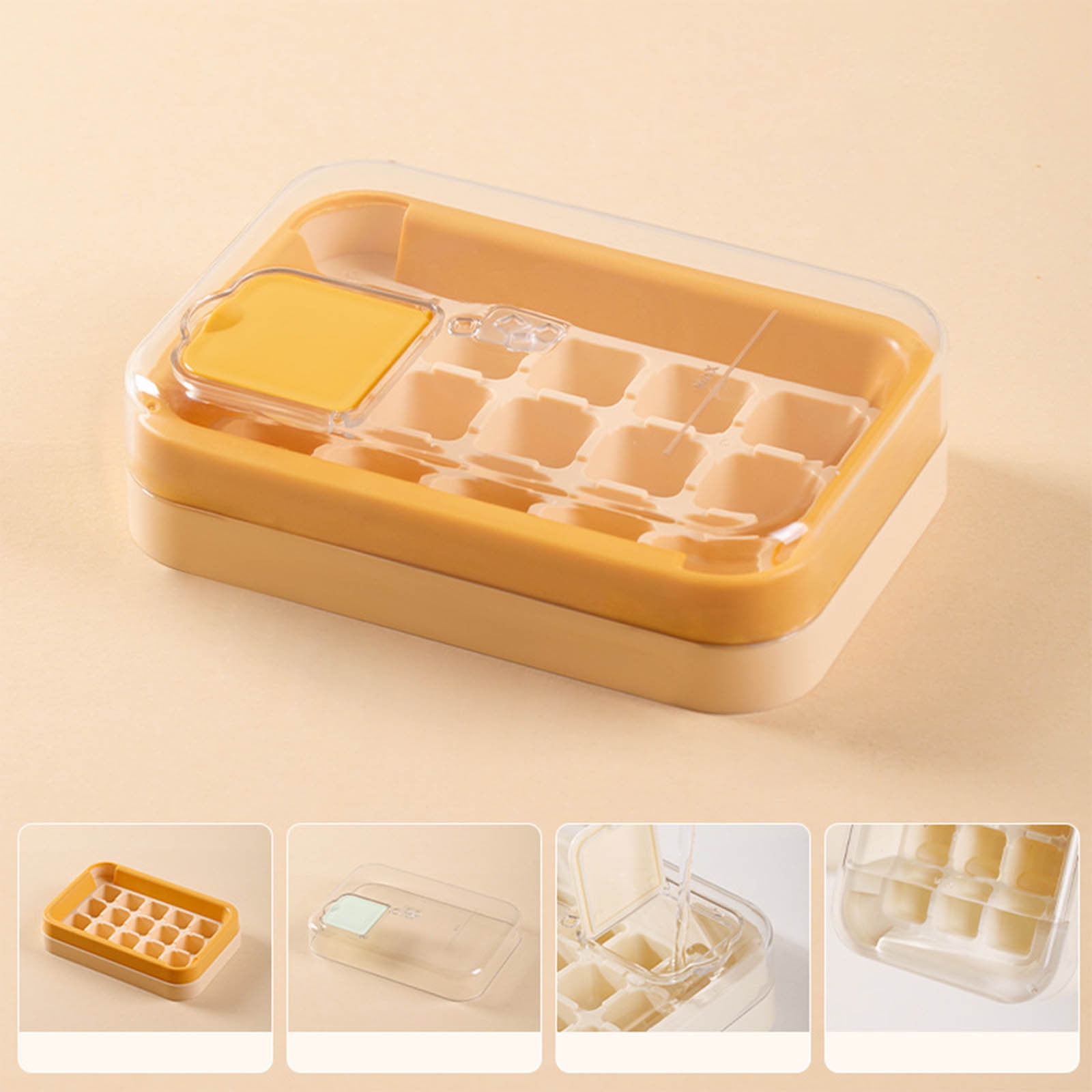 Ice Soft Rubber Homemade Ice Tray 15 Ice Cube Molds Trays with Lid ...