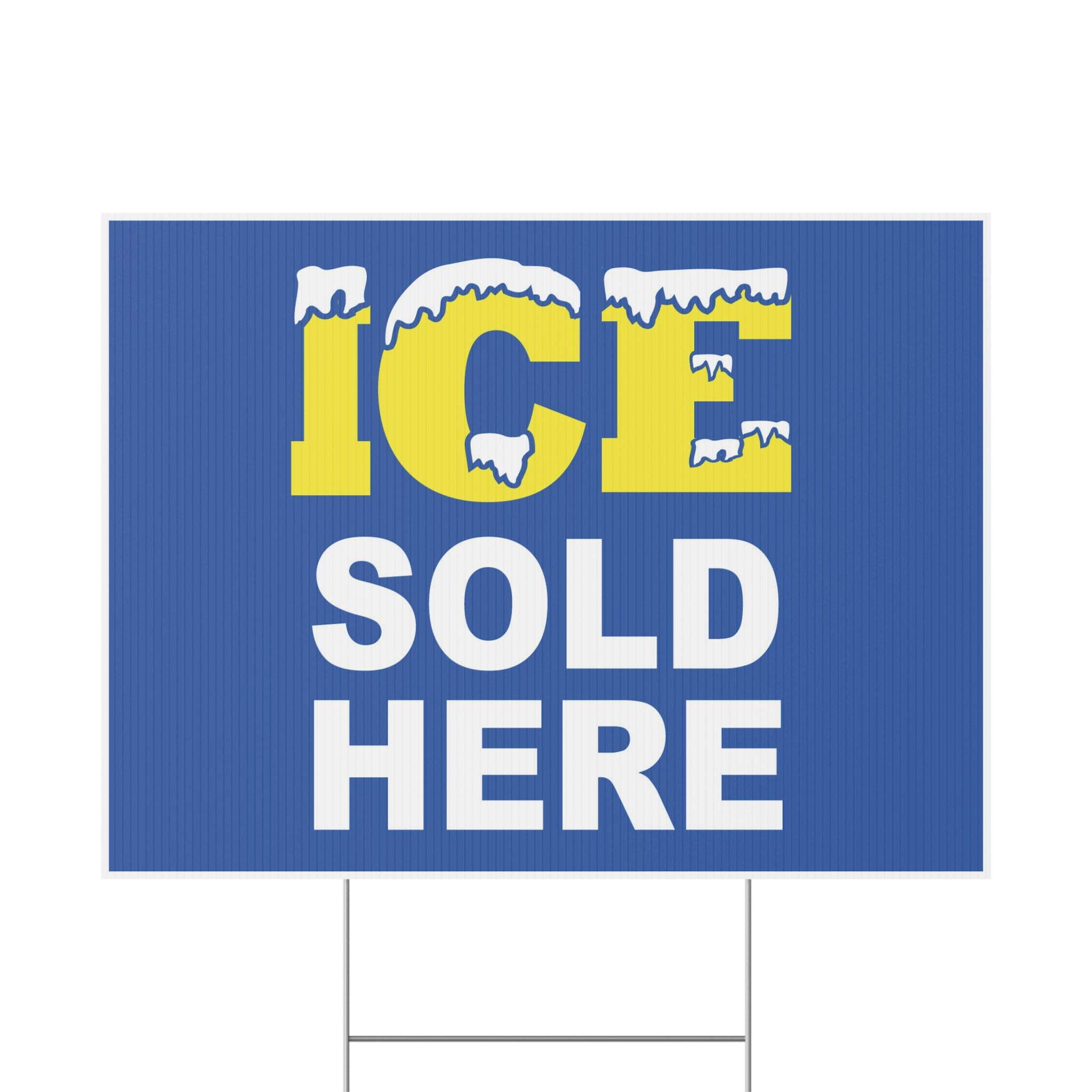 Ice Sold Here Sign, Ice Yard Sign, Double Sided, Outdoor, Weatherproof ...