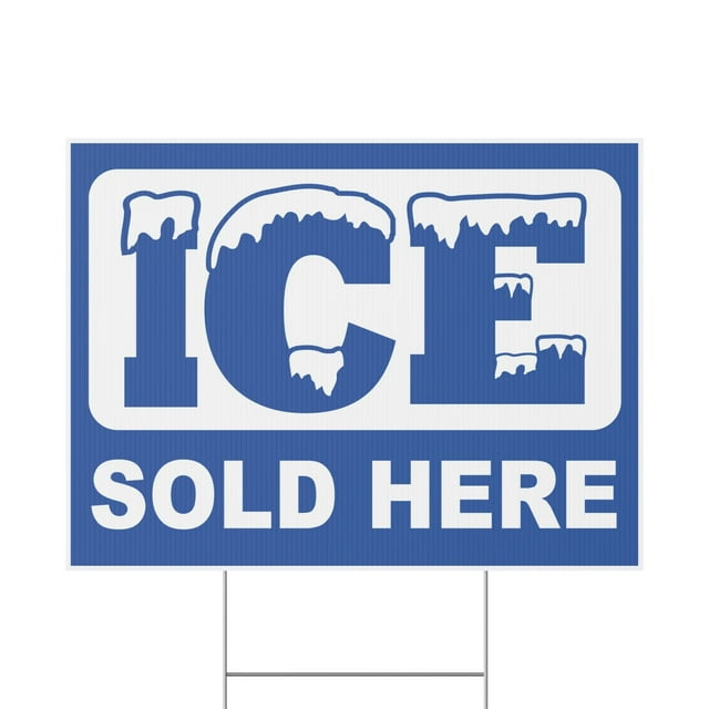 Ice Sold Here Sign, Ice Yard Sign, Double Sided, Outdoor, Weatherproof ...