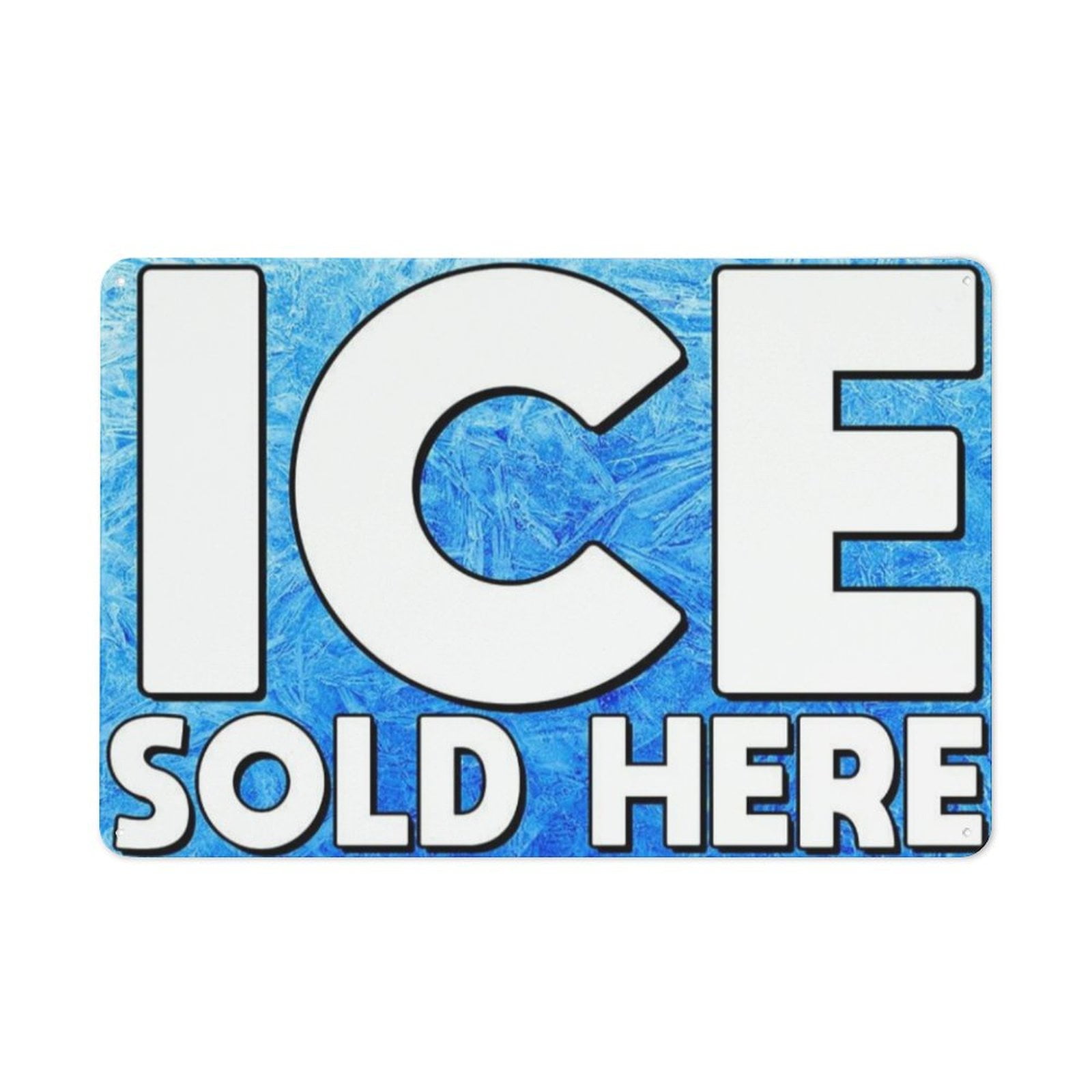 Ice Sold Here Sign：A simple and clear sign indicating that ice is sold ...