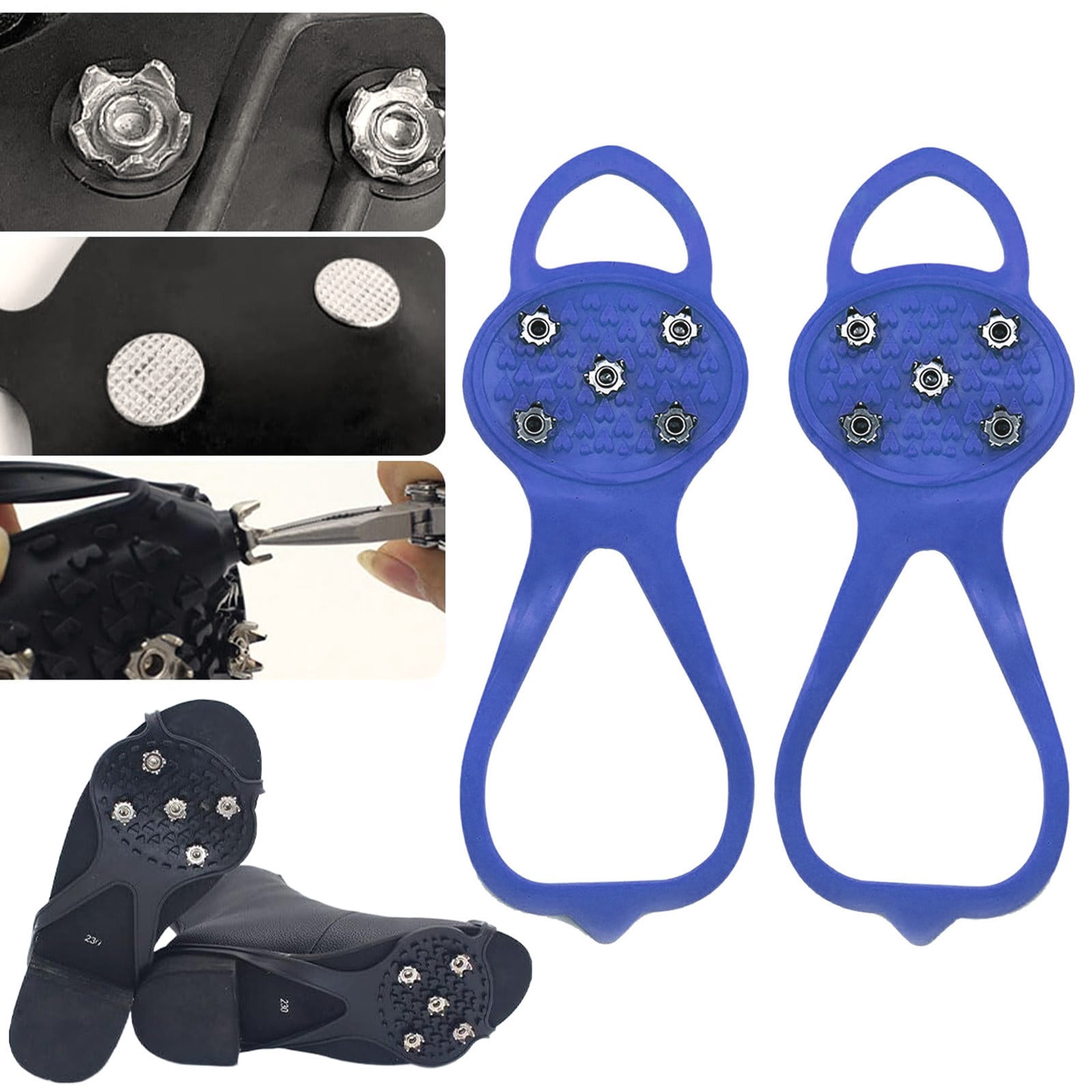 Ice Spikes For Boots Anti Slip Ice Cleats for Shoes and Boots, Traction ...