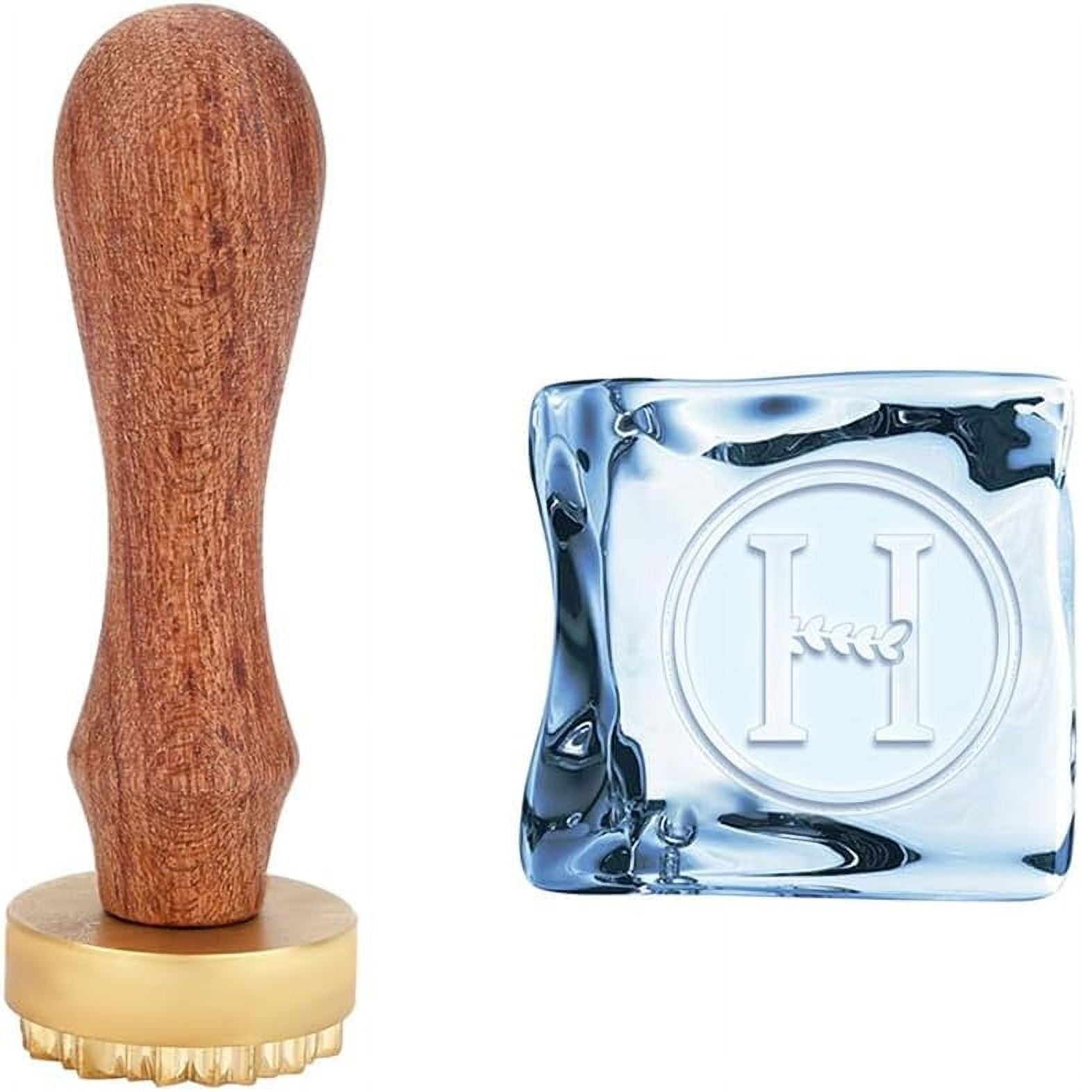 Ice Stamp 1.2 Inch Ice Cube Stamp Letter H Ice Stamp with Velvet Pouch ...