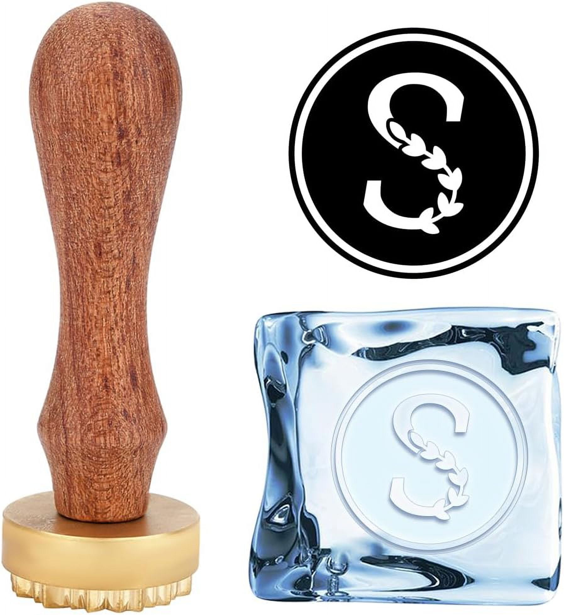 Ice Stamp 1.2 Inch Ice Cube Stamp Letter S Ice Stamp with Velvet Pouch ...