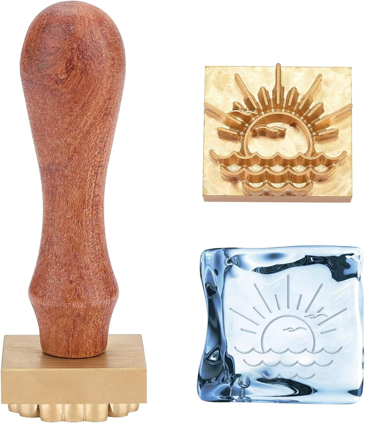 Ice Stamp 1.2" Wax Seal Stamp with Velvet Pouches Ice Branding Stamp ...
