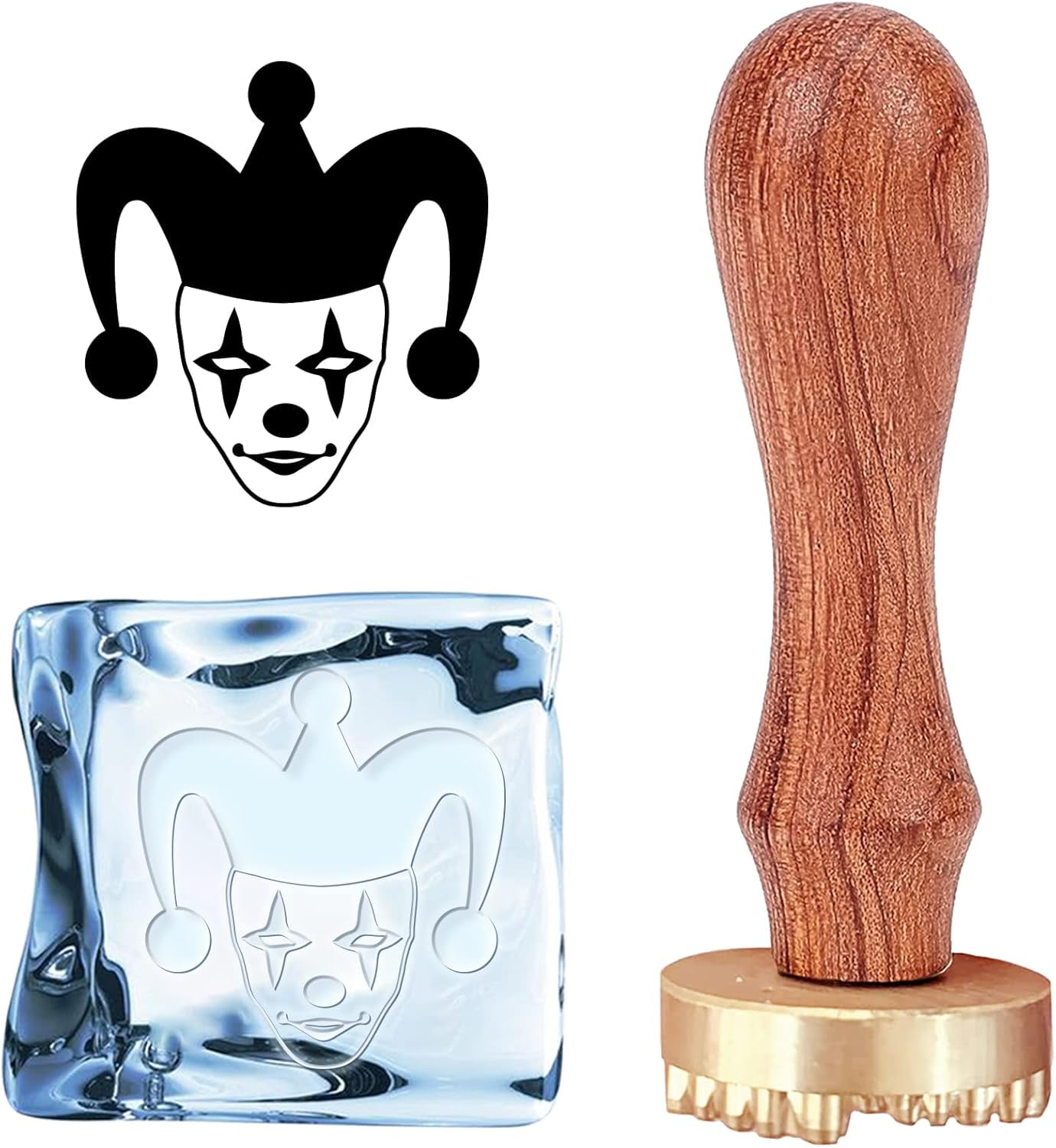 Ice Stamp Clown Ice Cube Stamp Ice Branding Stamp with Removable Brass ...