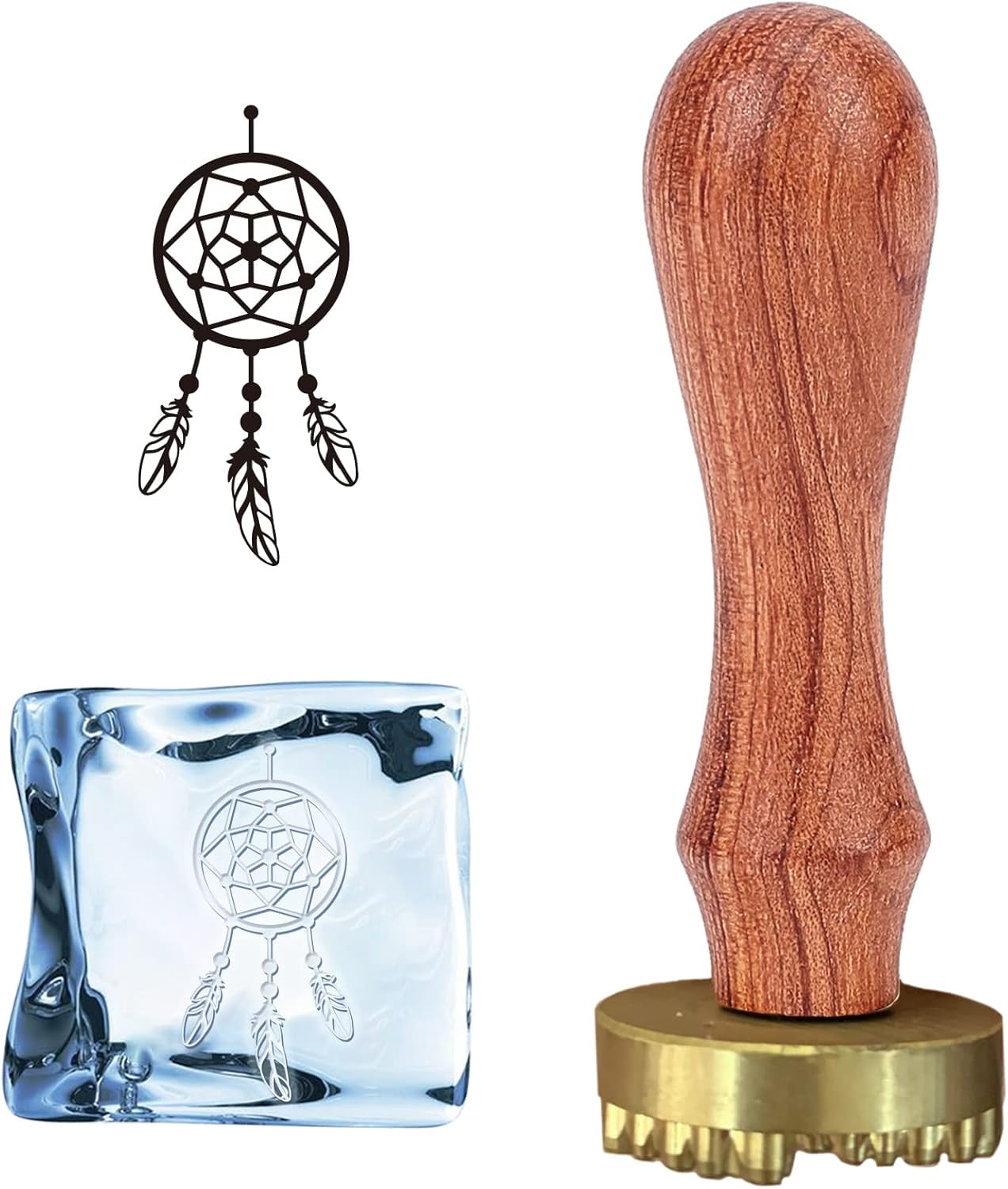 Ice Stamp Feather Ice Cube Stamp Dream Catcher Ice Branding Stamp with ...