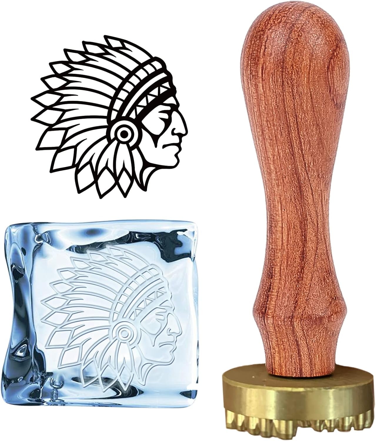 Ice Stamp Indians Ice Cube Stamp Ice Branding Stamp with Removable ...