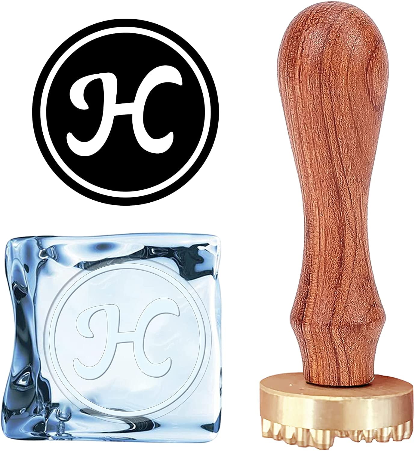 Ice Stamp Letter H Ice Cube Stamp Ice Branding Stamp with Removable ...