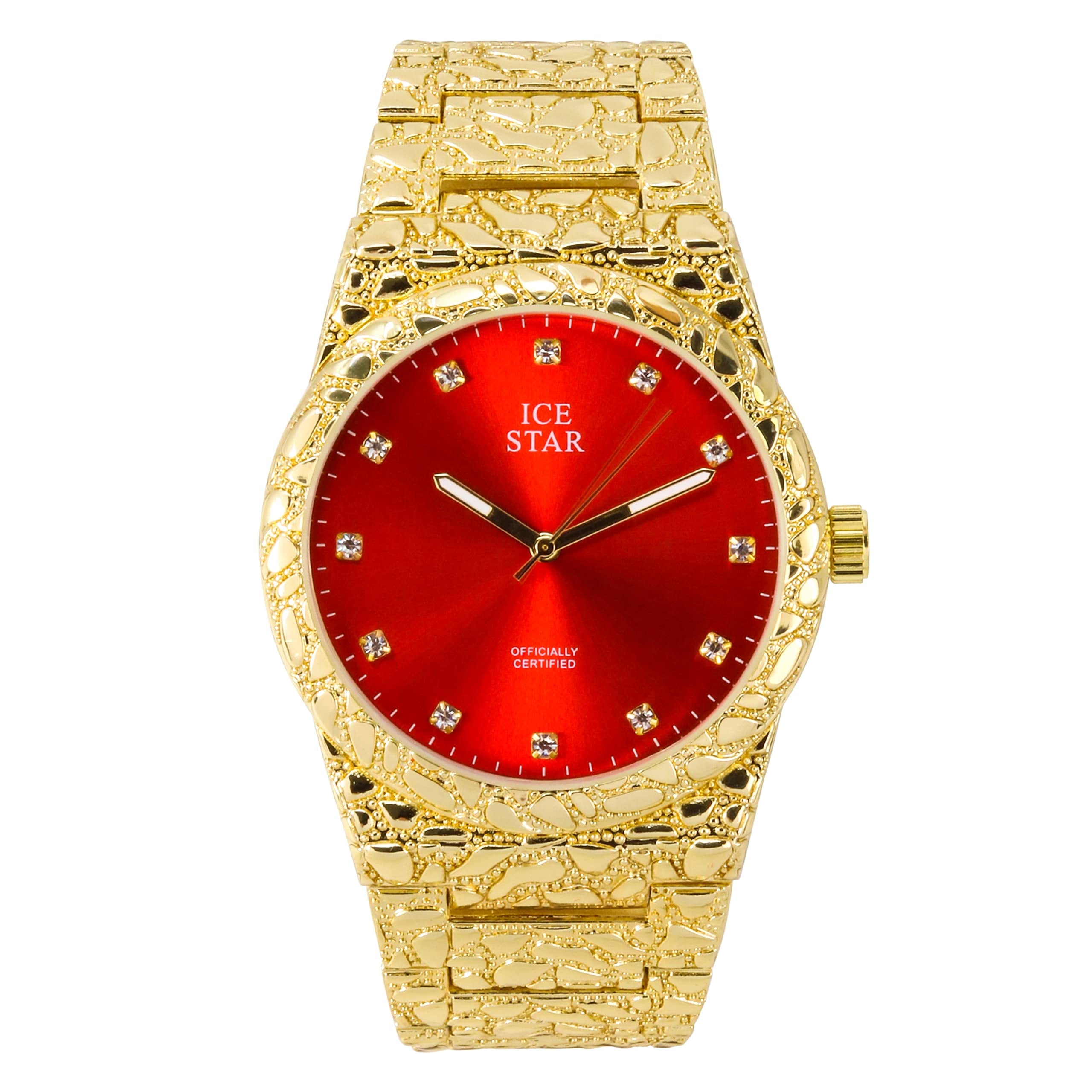 Ice Star Men's Luxury 45mm Nugget Watch with Diamond Accent Dial ...