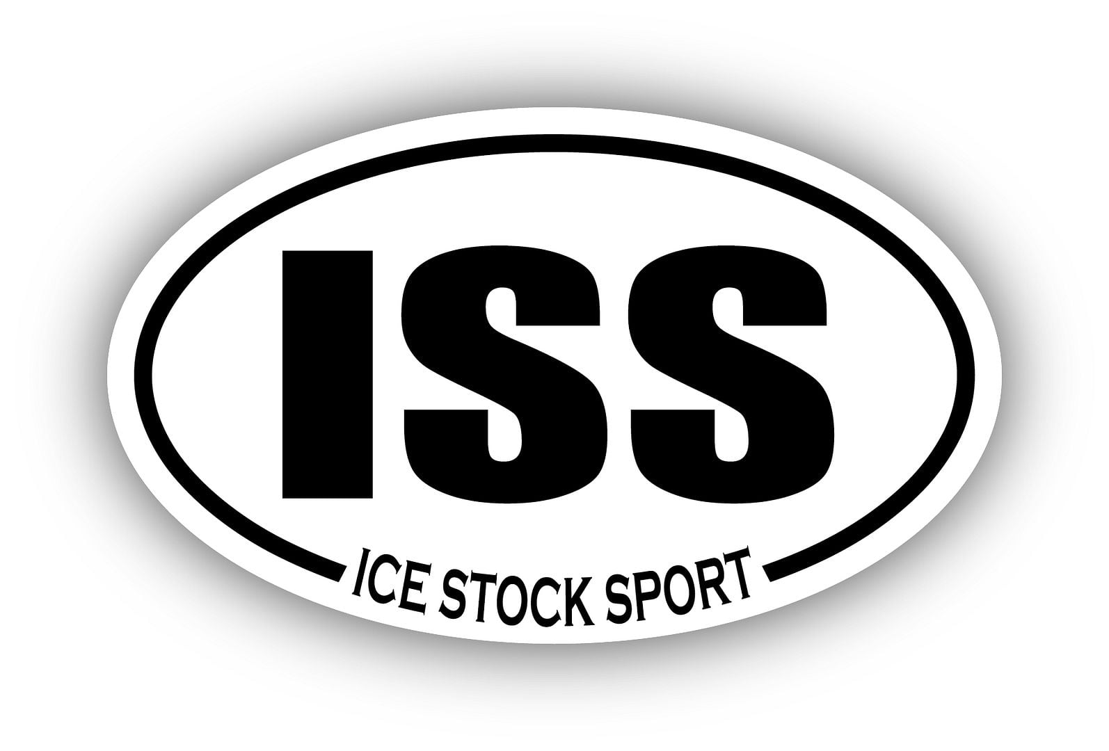 Ice Stock Sport ISS Oval Bumper Sticker 3M Vinyl Decal 3 in x 5 in ...