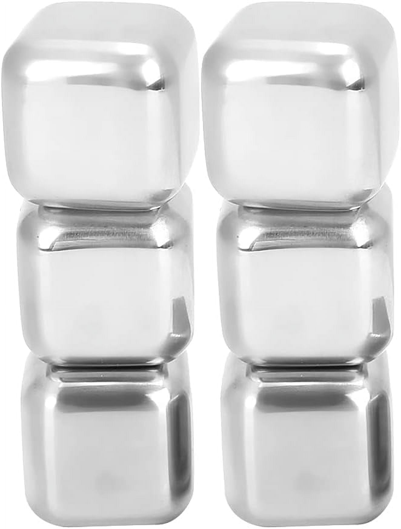 Ice Stone Reusable Whiskey Balls Stainless Steel Ice Cubes Metal Ice Sphere Cubes Beverage ...