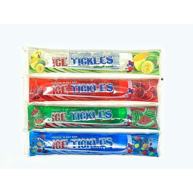 Ice Tickles Giant Freezer Ice Pop Bars, Original Flavors (Pack of 36 ...