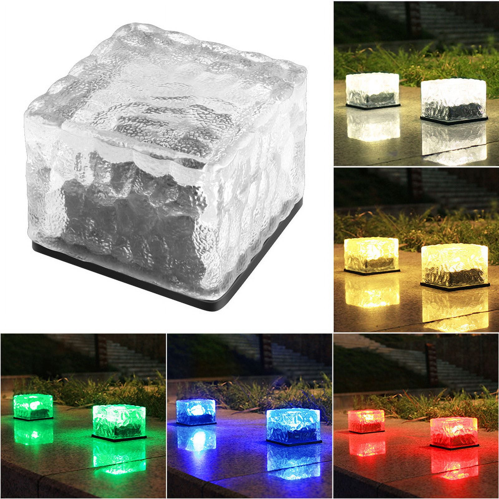 Ice Tile Solar Light Outdoor Pathway Garden Decorative Floor Tile Light ...