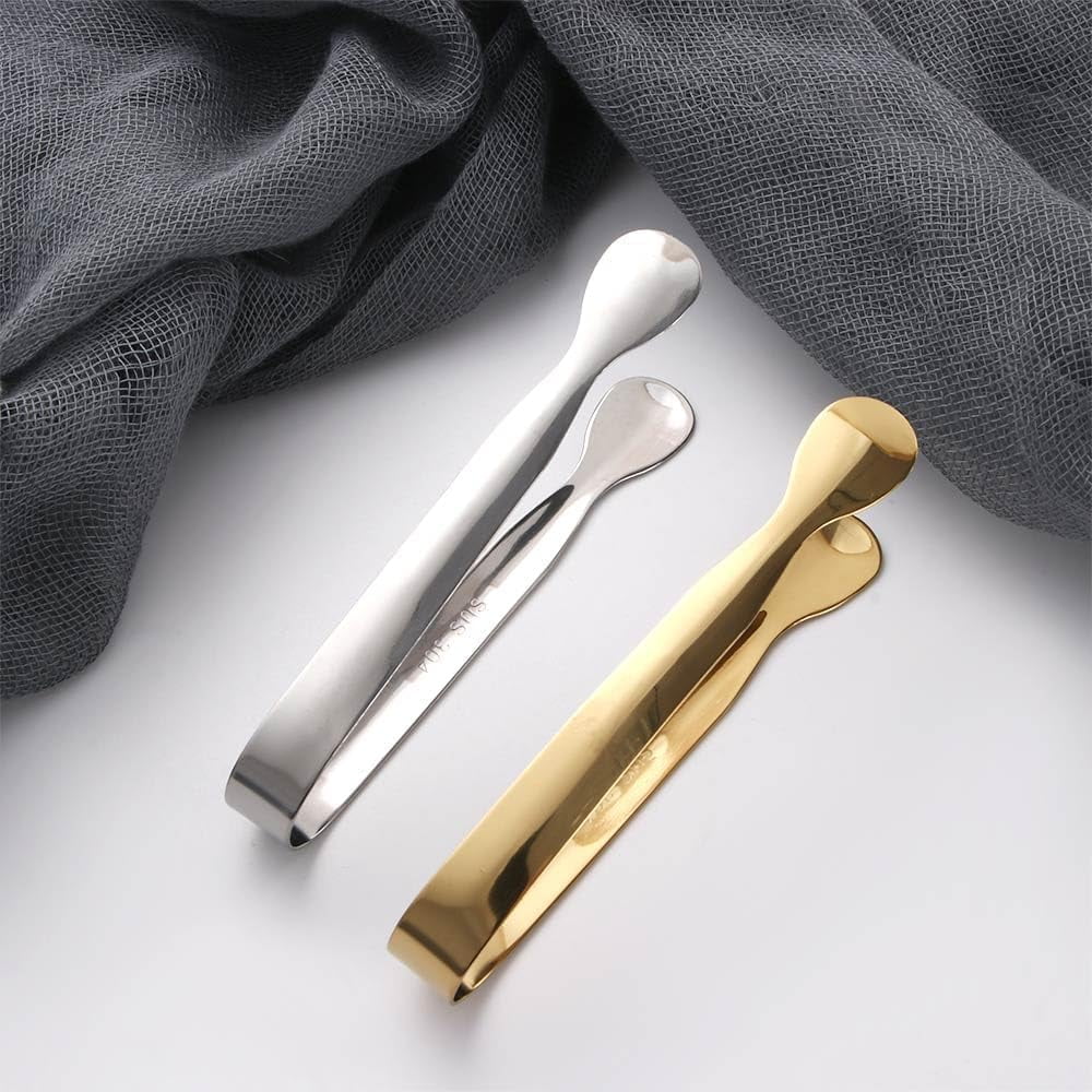 Ice Tongs, Buffet Tong, Stainless Steel Mini Serving Tongs with Smooth ...