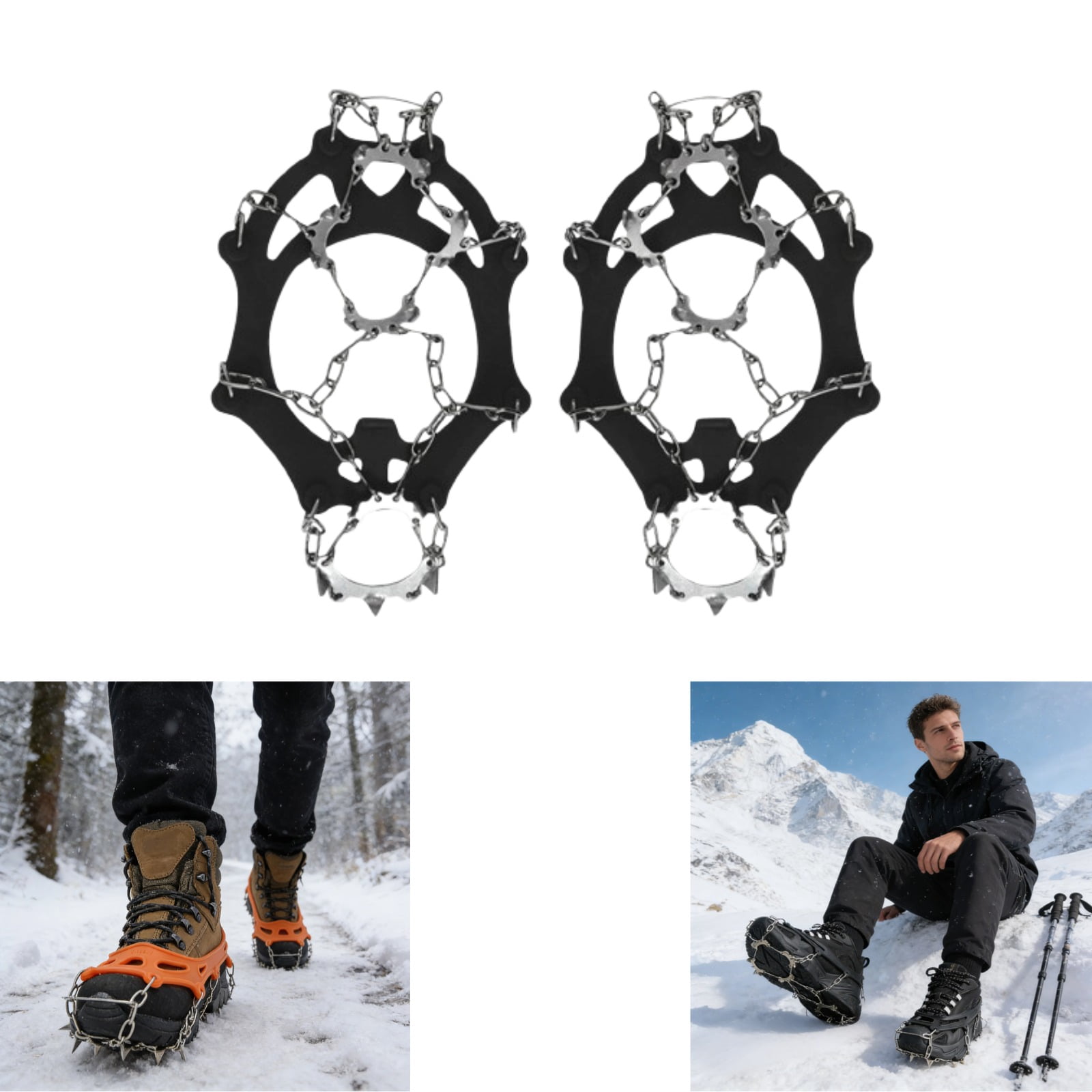 Ice Traction Cleats for Winter Ice Snow Surfaces Anti Slip Ice Grippers ...