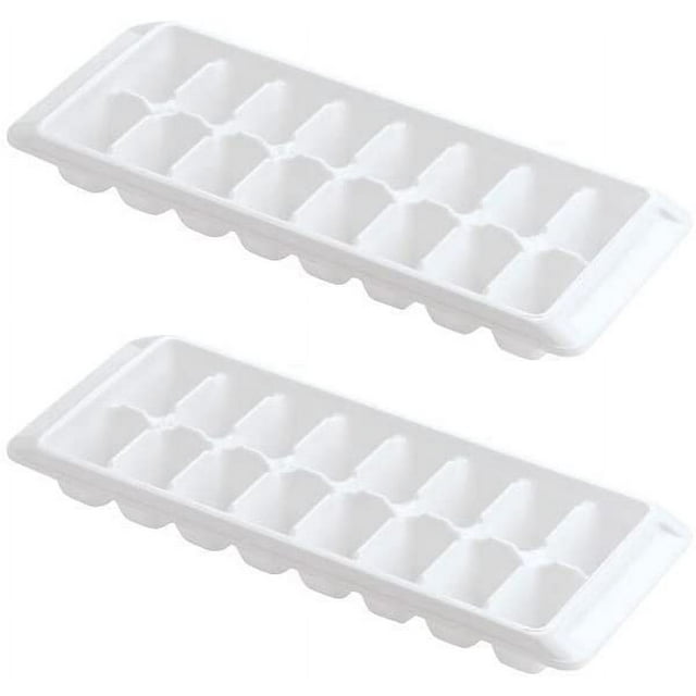 Ice Tray Easy Release White Ice Cube Trays, 16 Cube (Pack of 2) (2867 ...