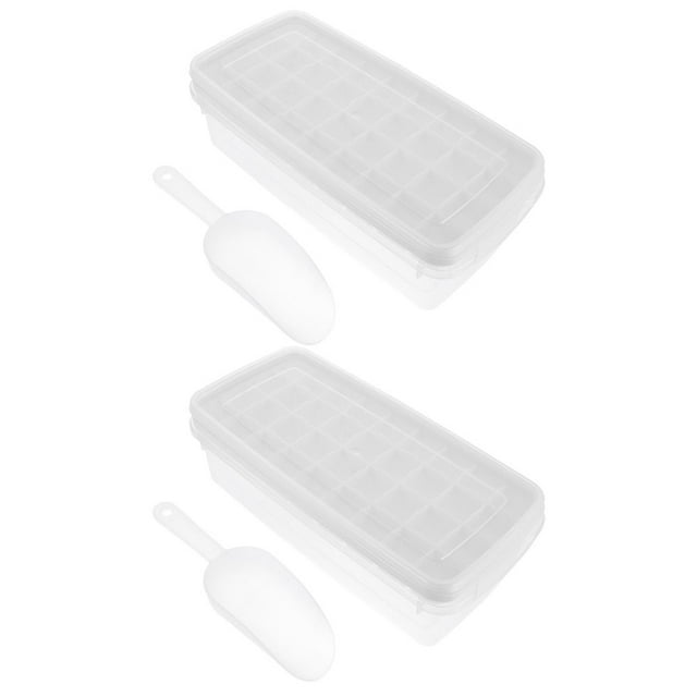 Ice Tray Mold 2 Sets Trays for Freezer with Shovel Cube Base Coffee ...