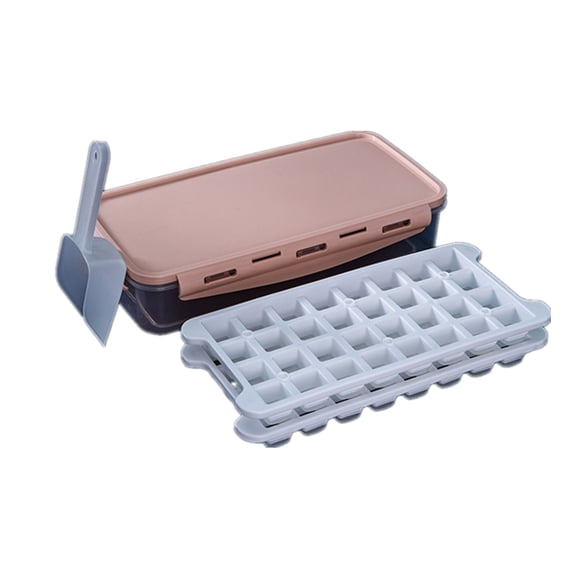 Ice Tray with Lid, Bin and Scoop, Ice Trays for Freezer, Easy Release ...