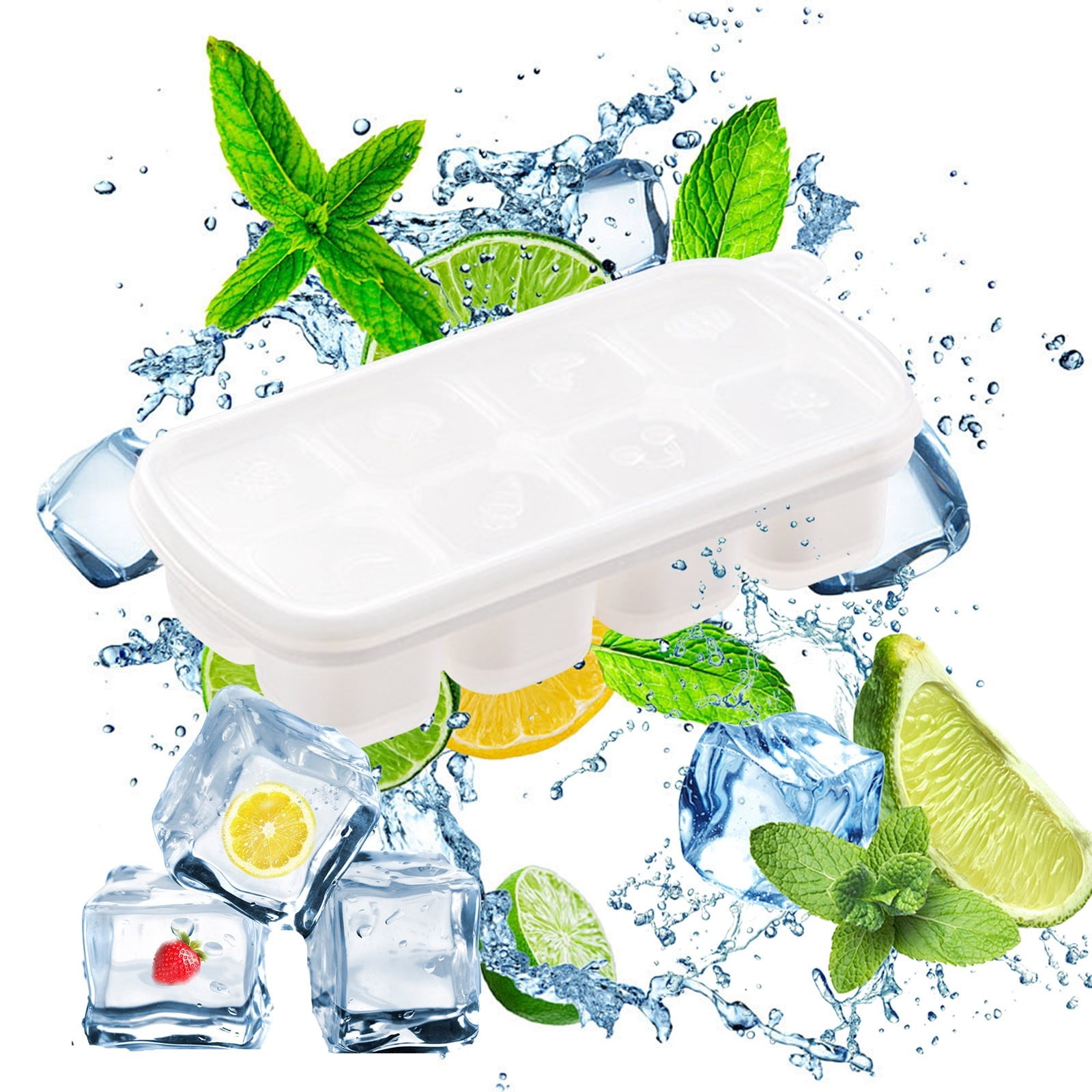 Ice Trays for Freezer - Mini Ice Trays with Lid & Easy-Release Silicone ...
