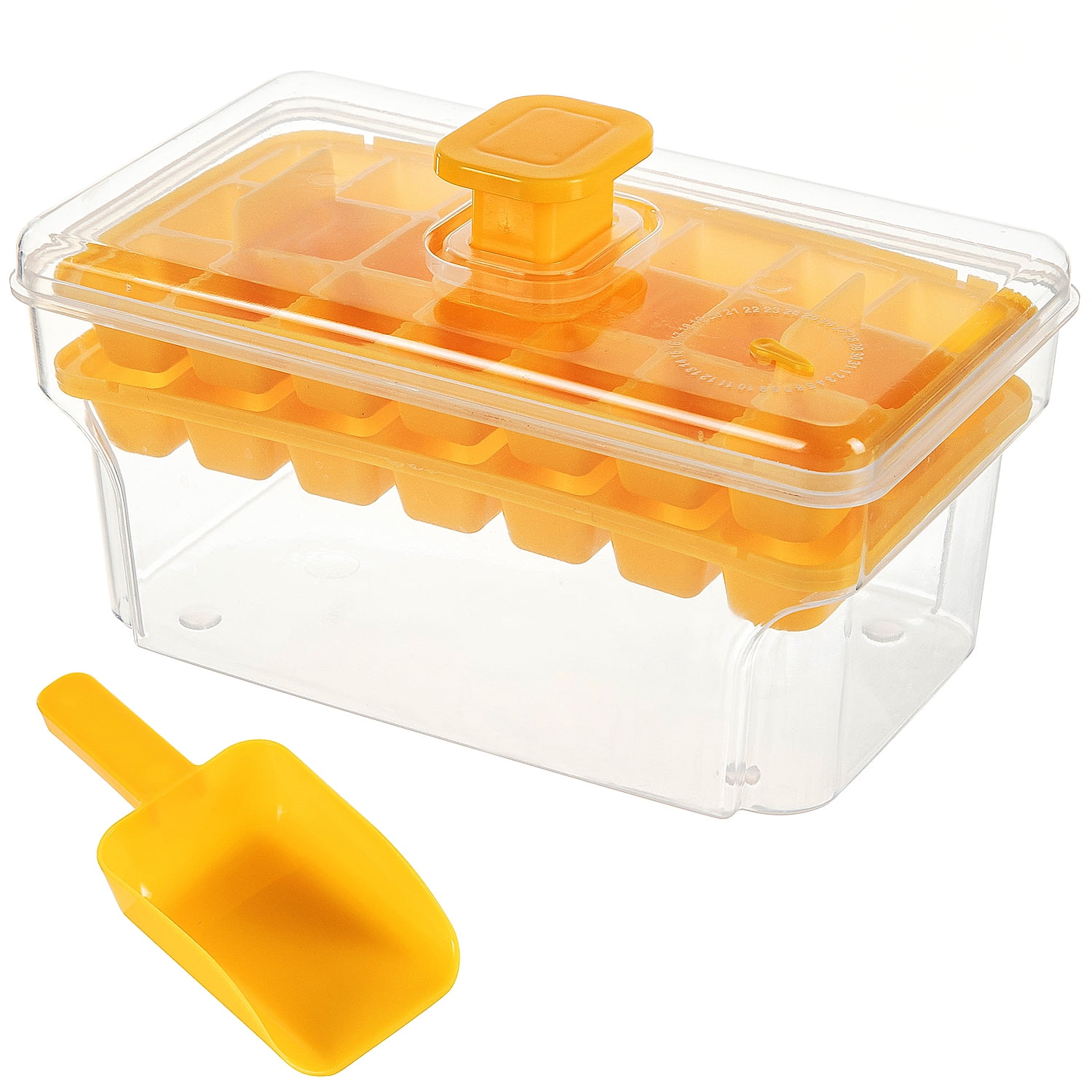 Ice Trays for Freezer with Lid & Bin, Ice Cube Tray Making 68 pcs Ice ...