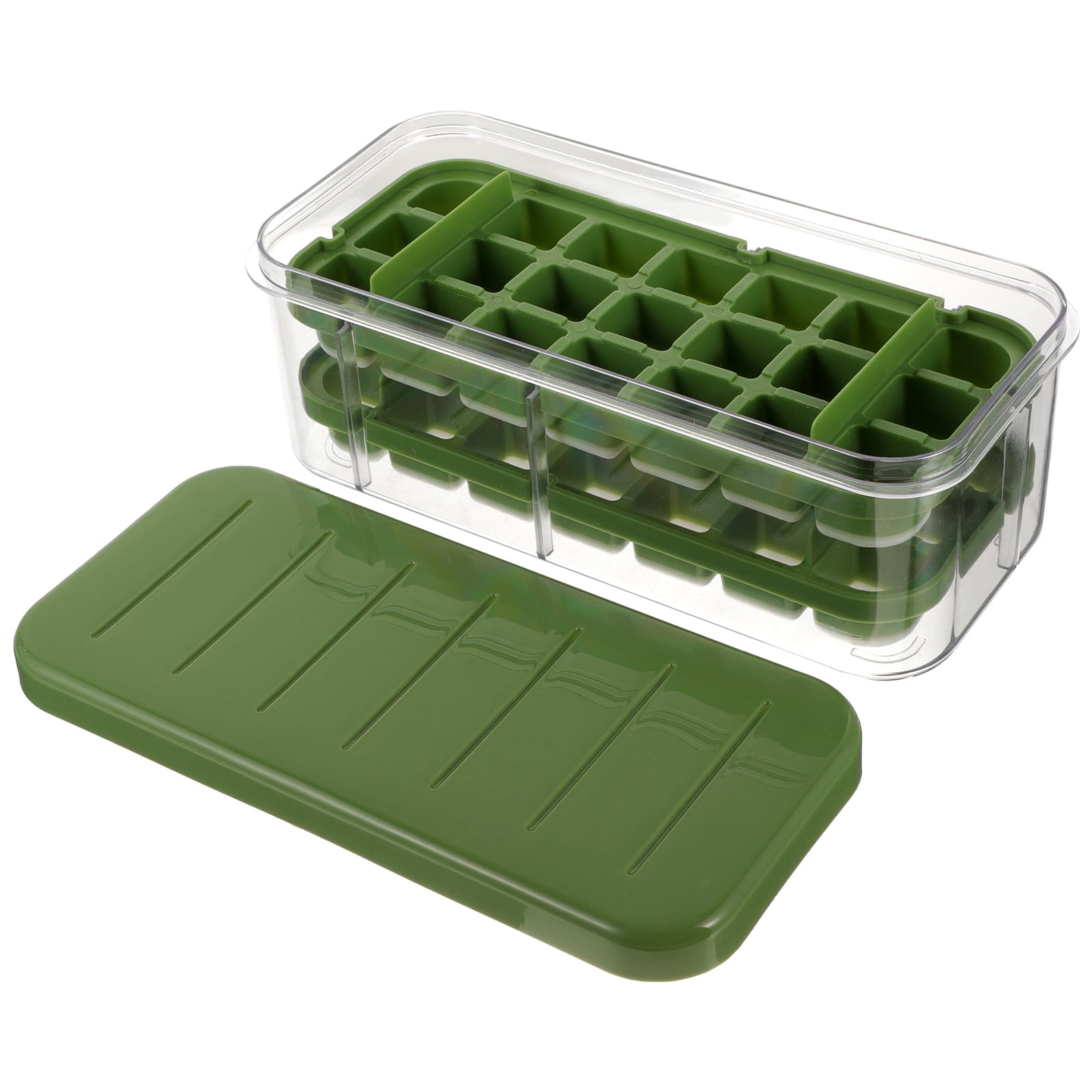 Ice Trays for Freezer with Lid Cube and Mold Silicone Box Maker Making ...