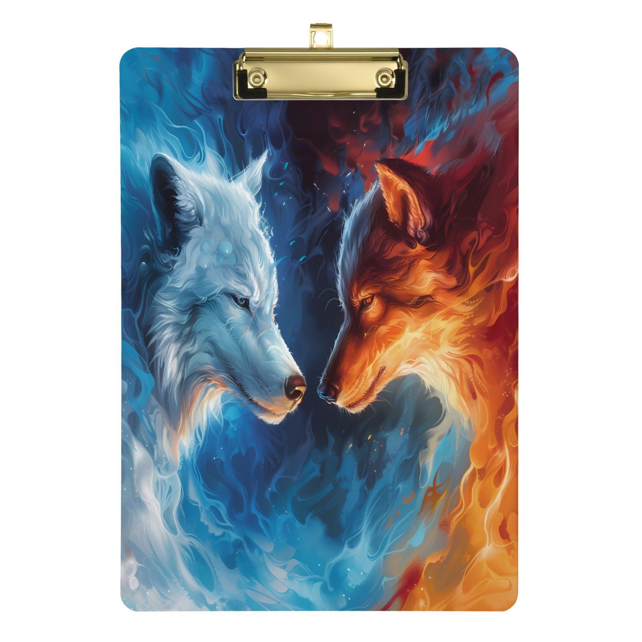 Ice and Fire Cool Wolves Acrylic Clipboards A4 Standard Letter Size ...