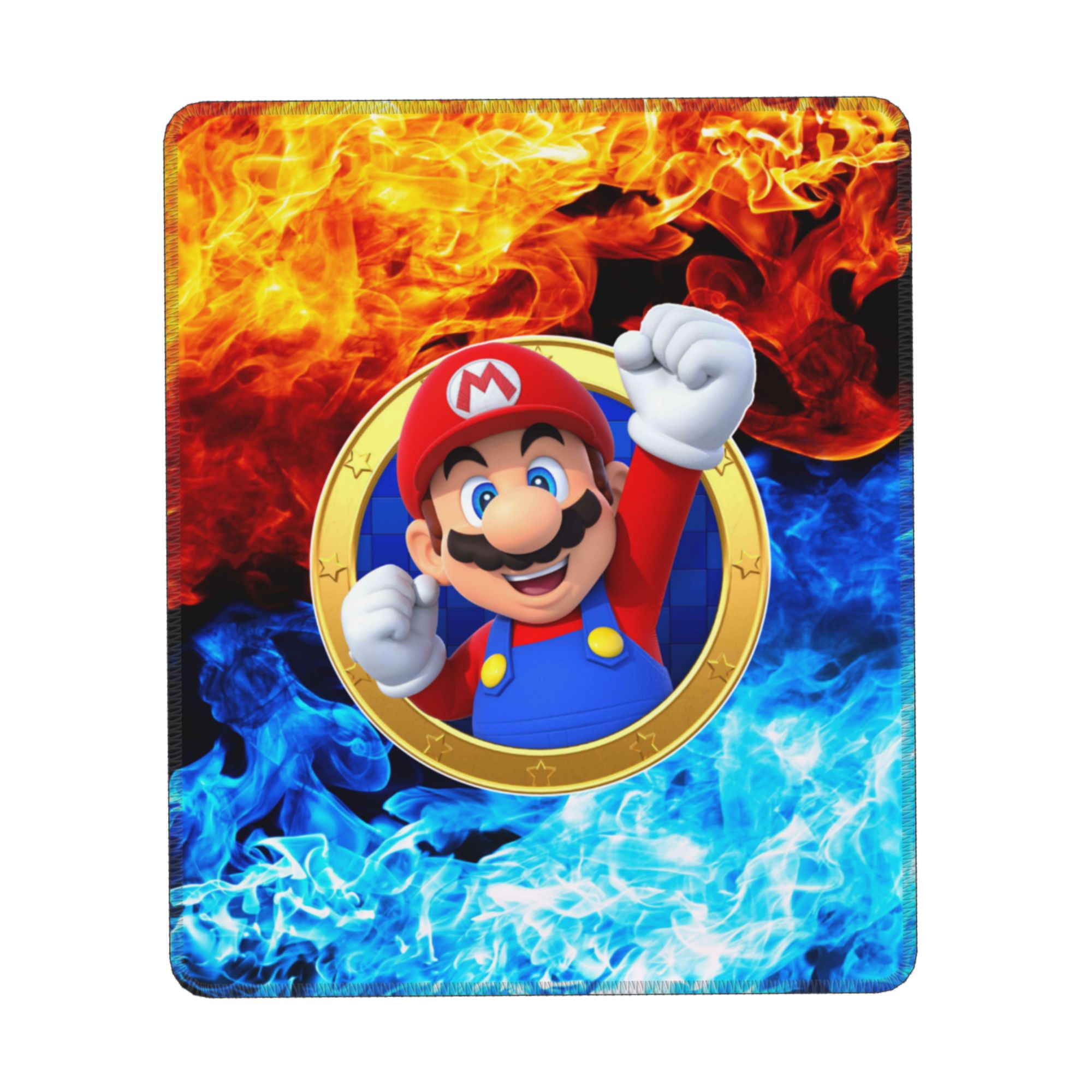 Ice and Fire Super Mario Rubber Lock Edge Mouse Pad (Vertical) Office ...