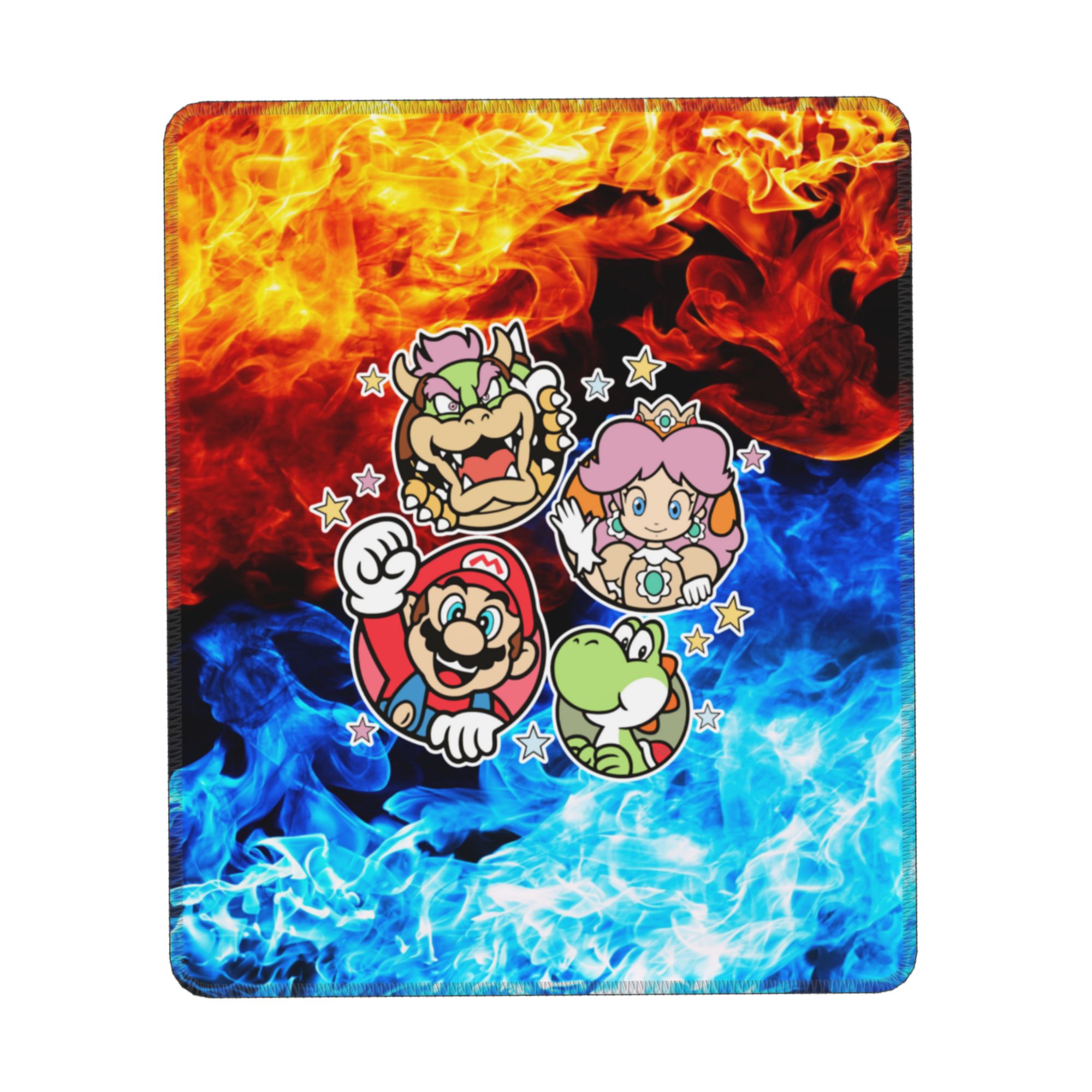 Ice and Fire Super Mario Rubber Lock Edge Mouse Pad (Vertical) Office ...