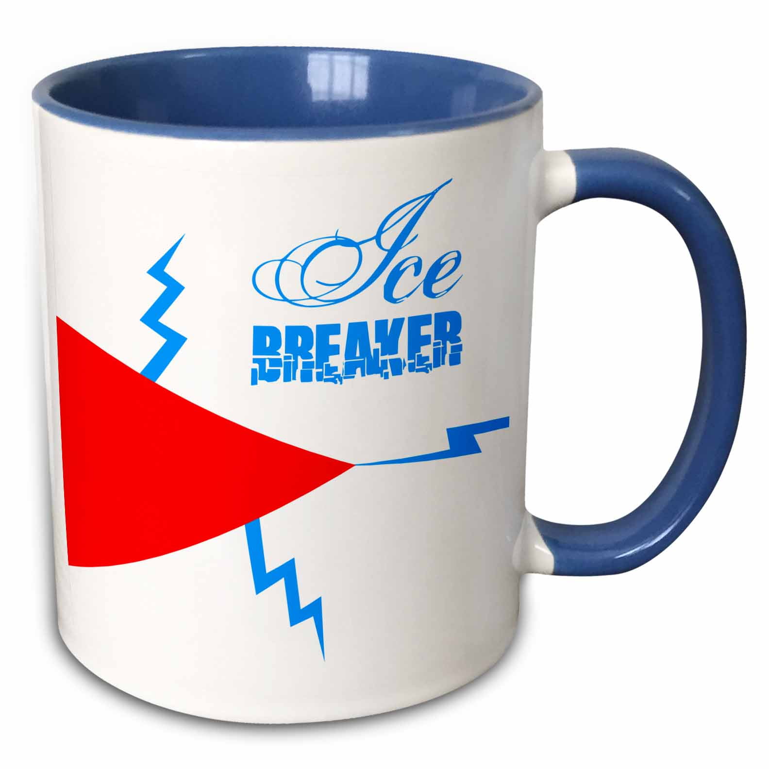 Ice breaker design on white background 11oz Two-Tone Blue Mug mug ...
