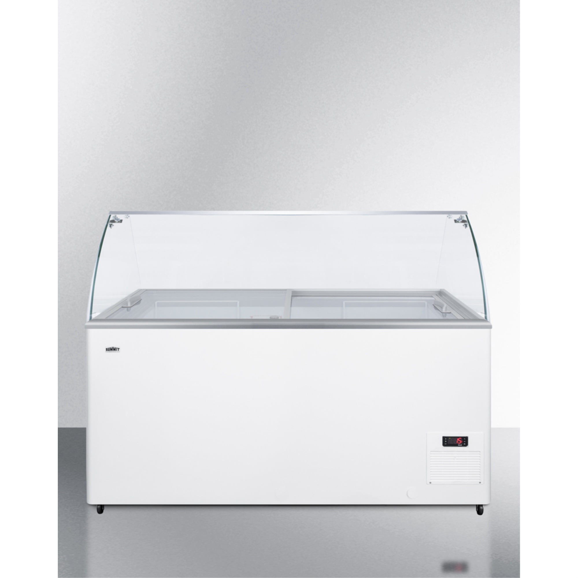 Ice cream chest freezer with glass sneeze guard (ships unassembled ...