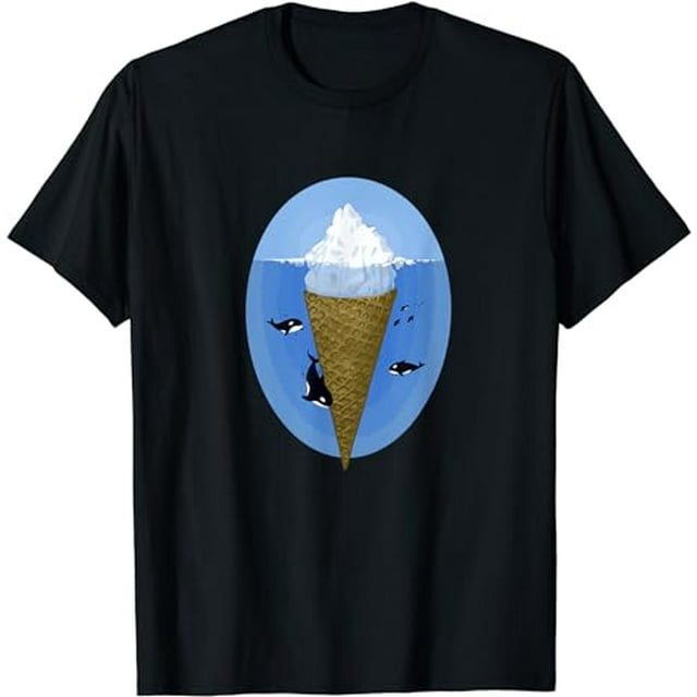 Ice cream cone Iceberg cute funny sweet ocean orca whale T-Shirt ...