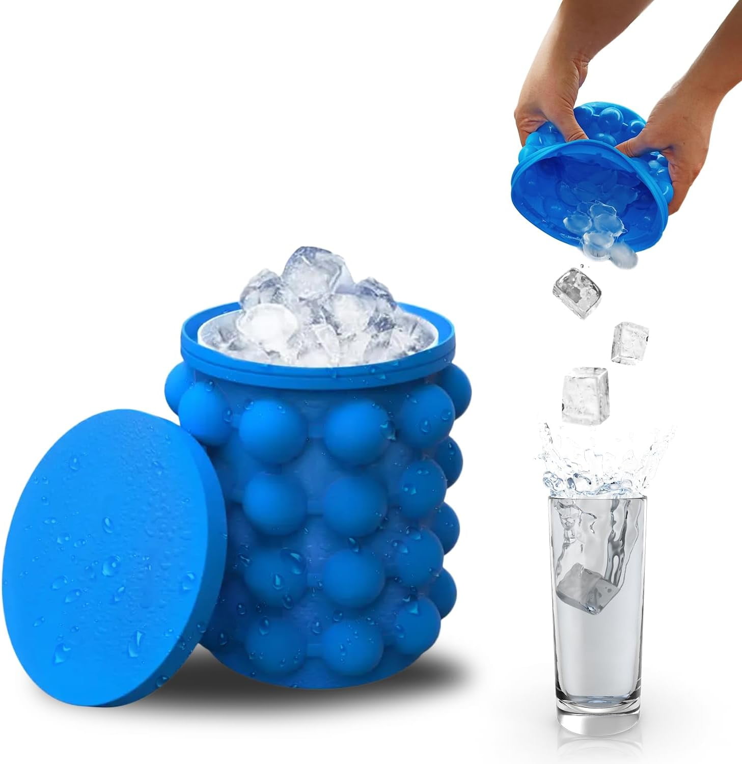 Ice cube bottle (2 in 1) design Cylindrical Silicone, Ice Mold trays ...