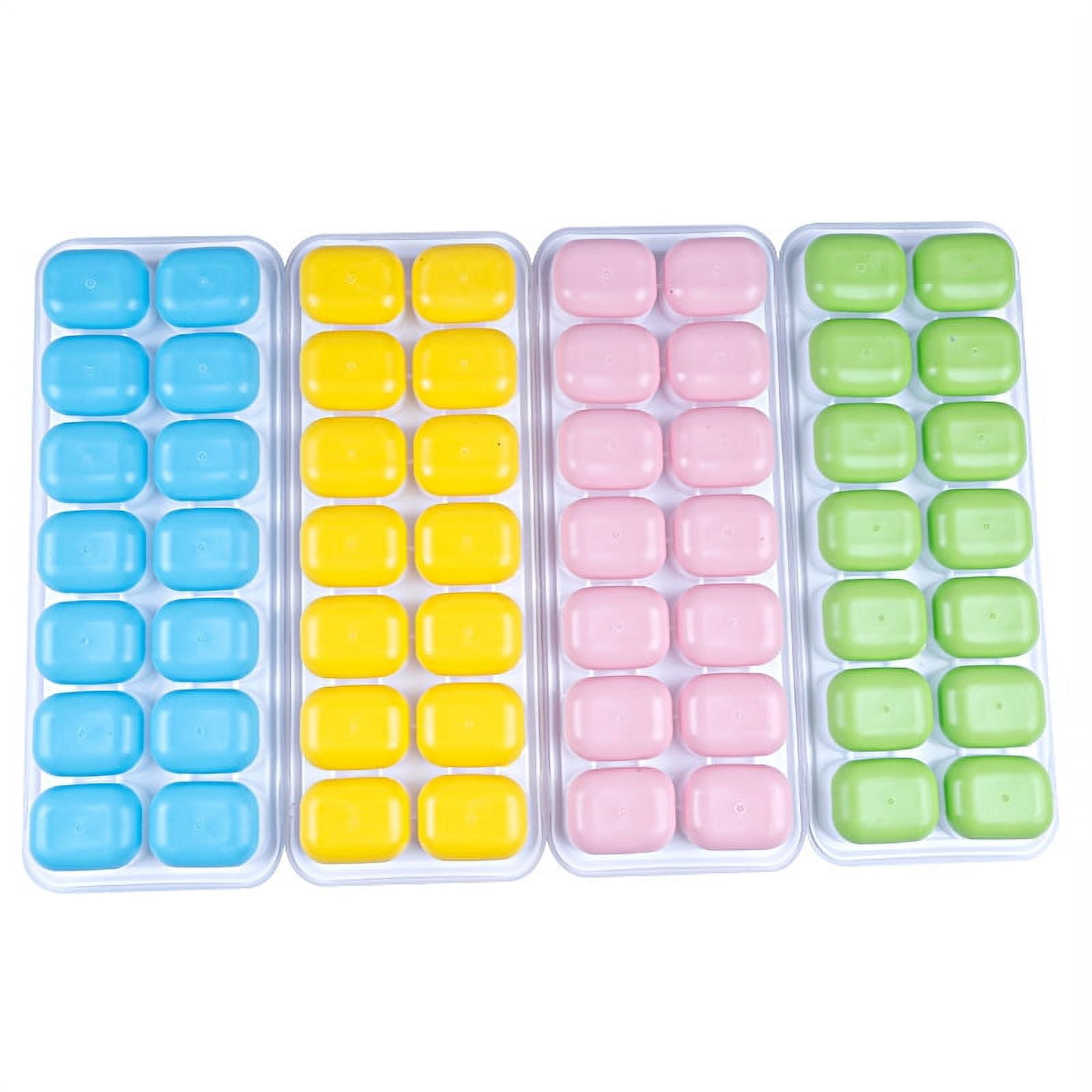 Ice cube mold silicone, 14-compartment ice cube container with lid ...