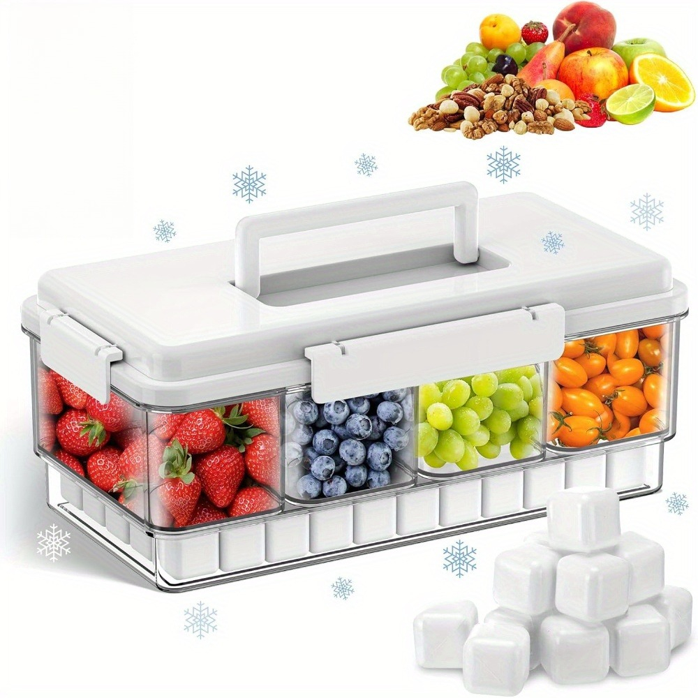 Ice pack and food storage kit – Travel snack box with handle, portable ...