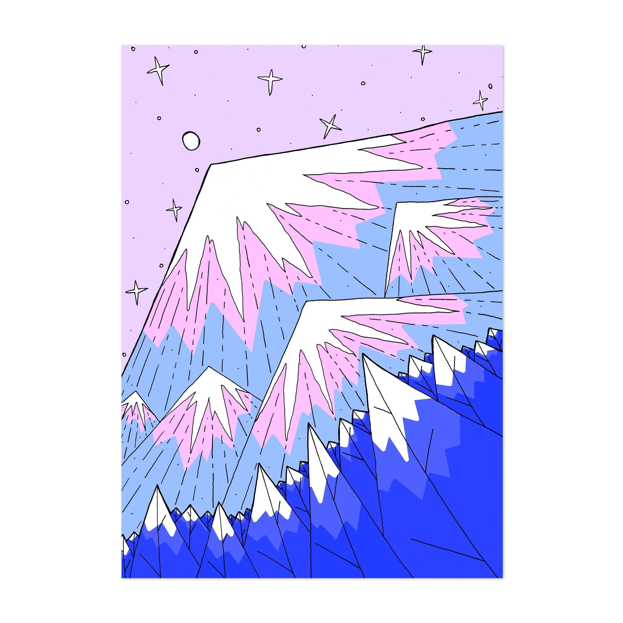 Ice pink mounts - Illustration Abstract Mountain Surrealism Space ...