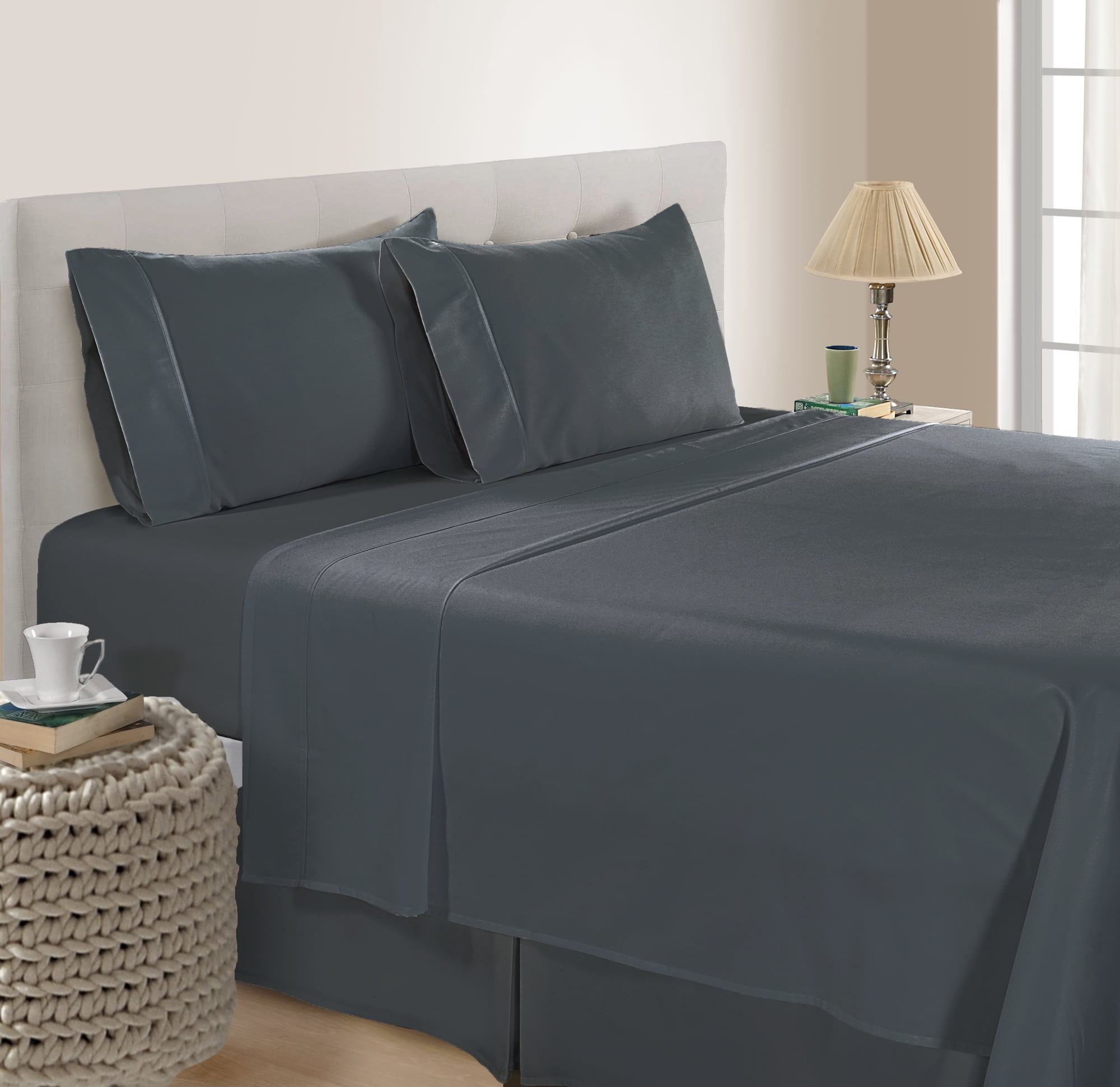 IceLinen Eucalyptus Lyocell Queen 4-Piece 400 Thread Count Sateen Bed ...