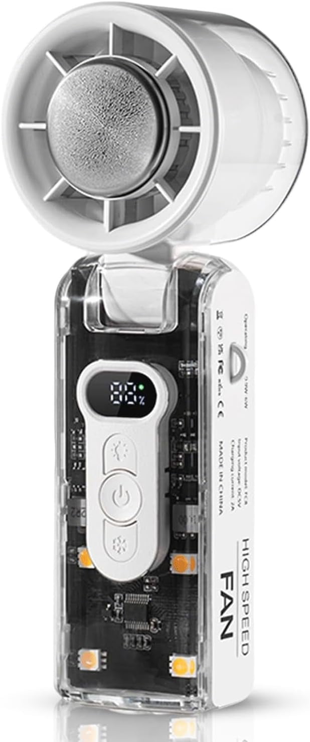 IceRush Turbo – Handheld Fan with Instant Cooling Plate & LED Light ...