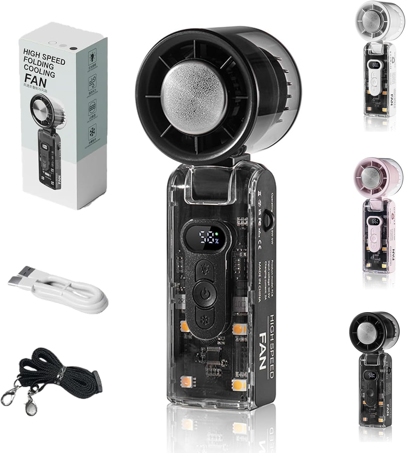 IceRush Turbo – Handheld Fan with Instant Cooling Plate & LED Light ...