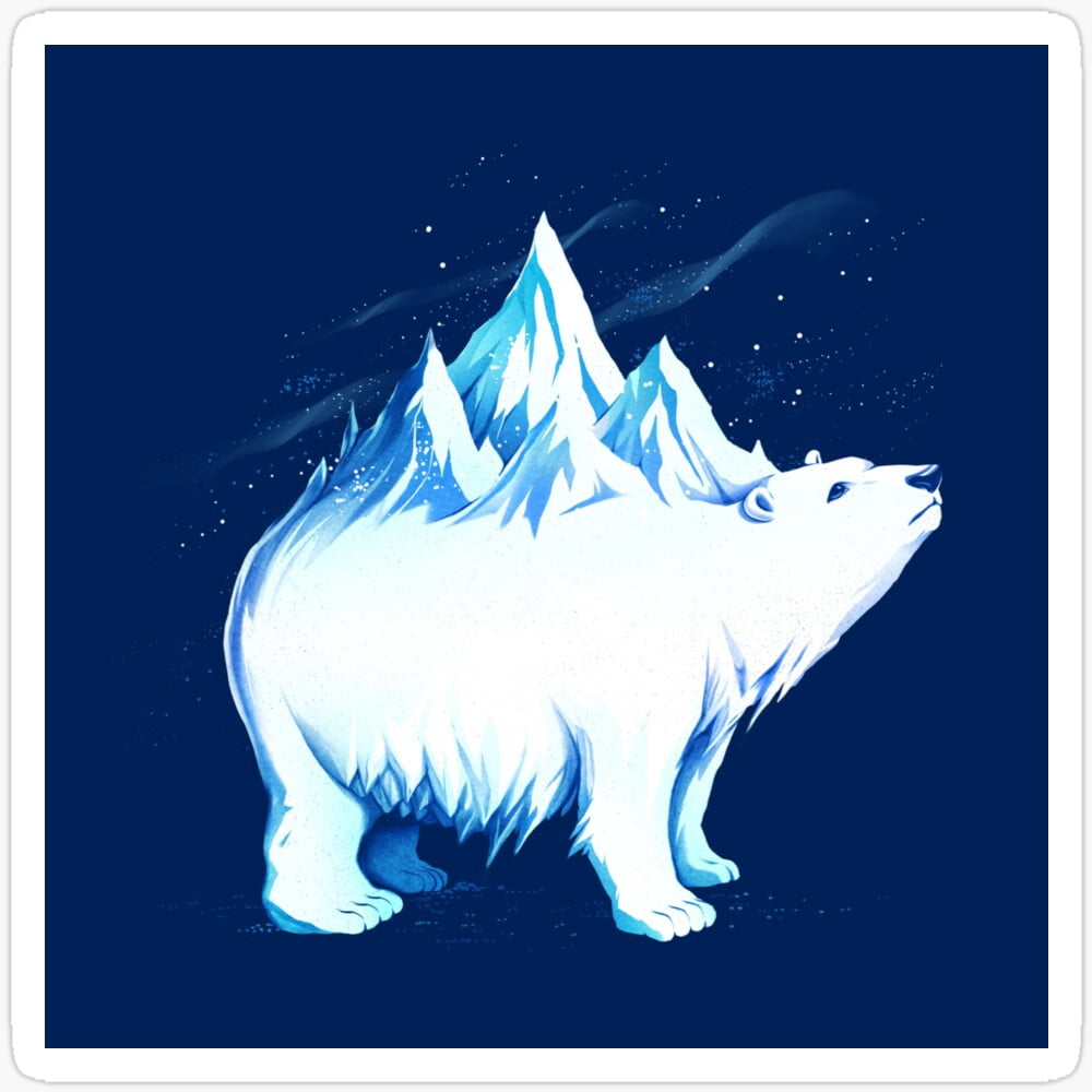 Icebearg Polar Bear Sticker Phone Decal Water Bottle Stickers Car ...